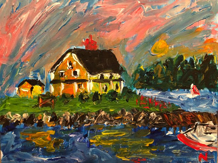 The Yellow House, Vinalhaven, ME - Nathan Purrington Artwork ...