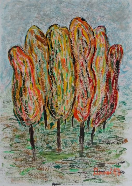 SMILING TREES - danimarino - Paintings & Prints, Abstract, Color - ArtPal