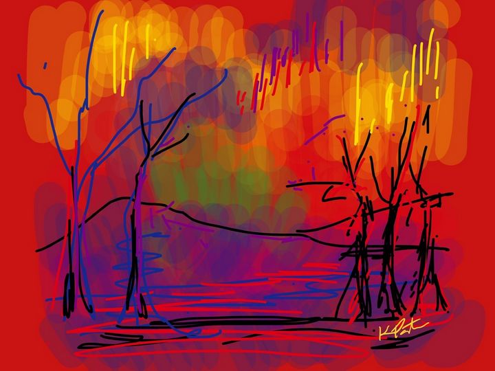 Red forest - Kenny P. Doodle Art - Digital Art & AI, Landscapes ...