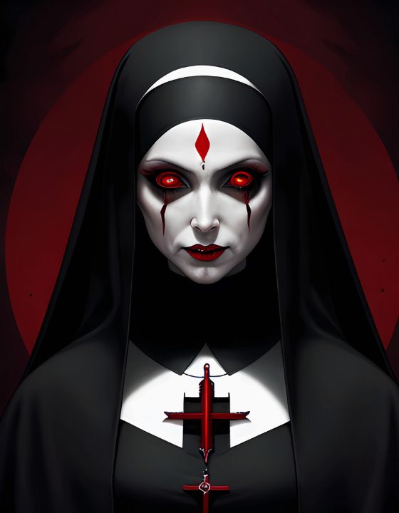 Demonic Nun - Black Morion - Digital Art, Religion, Philosophy ...
