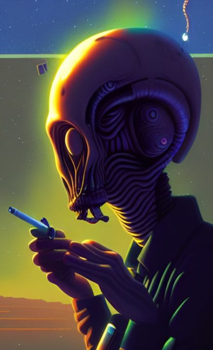 Stressed Alien - Grizzleemaze Art Gallery - Digital Art & AI ...