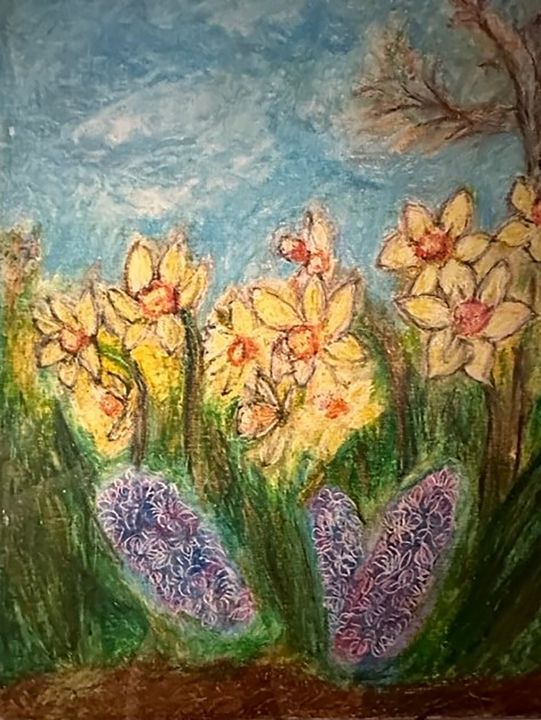 spring - Adrian's wax paintings - Paintings & Prints, Flowers, Plants, & Trees, Flowers, Flowers ...