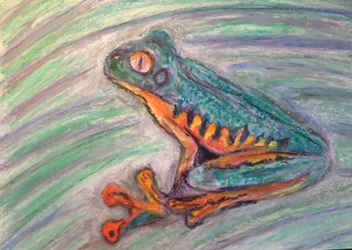 green frog - Adrian's wax paintings - Paintings & Prints, Animals ...