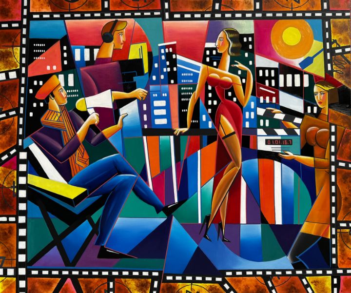 Abstract cubism «Movie star» 120×100 - Apollonas Soben - Paintings ...
