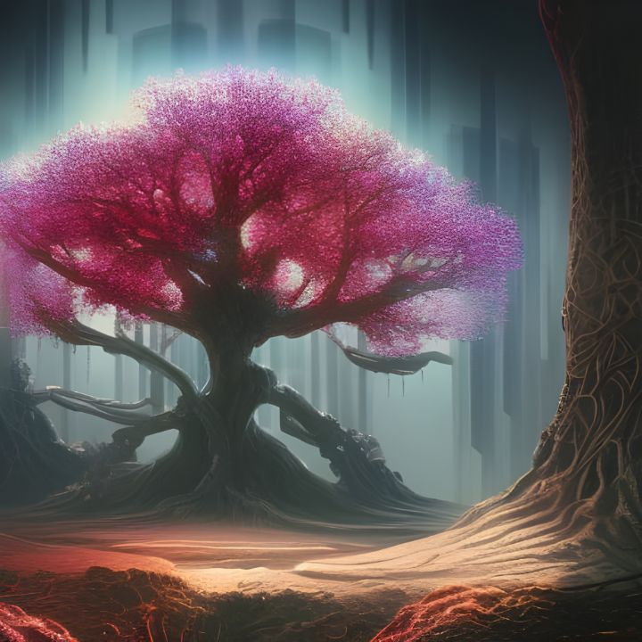 Tree of Red Life - Ink Fist Design - Drawings & Illustration, Fantasy ...