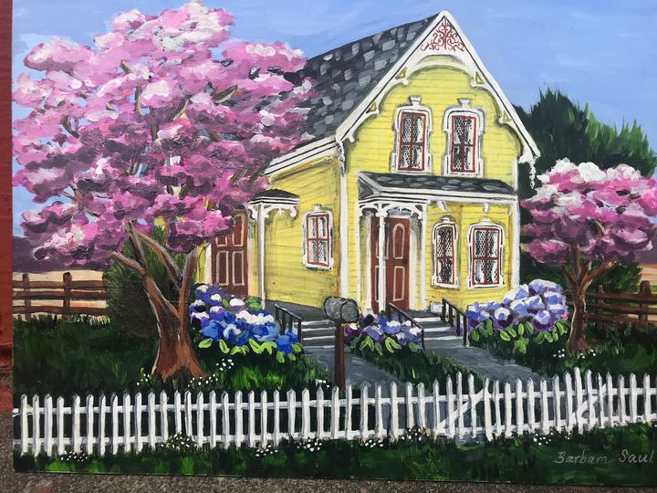 Spring Farmhouse - Art by Barbara Saul - Paintings & Prints, Buildings ...