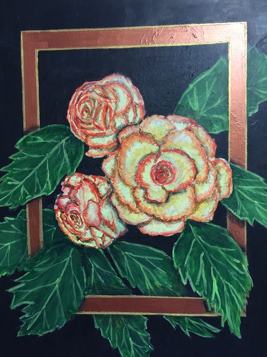 Begonias - Art by Barbara Saul - Paintings & Prints, Flowers, Plants ...