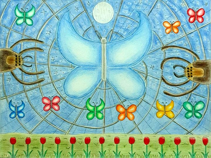 Silver moon artwork - Paintings & Prints