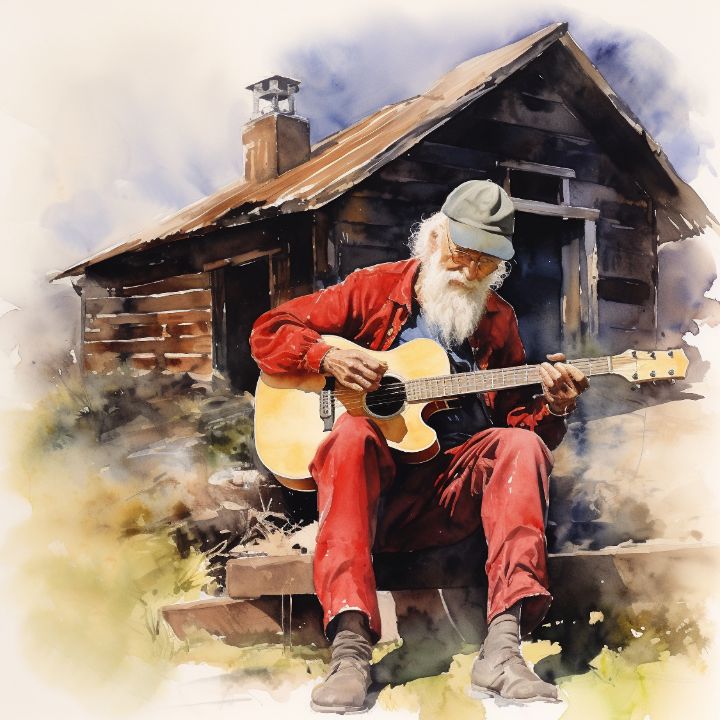 Woodsman Joe Plays the Guitar - Bob Rupp - Digital Art & AI, People ...