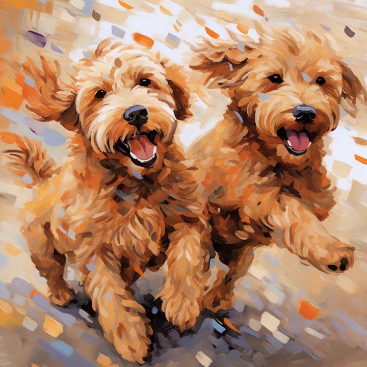 Labradoodles Running and Playing - Bob Rupp - Digital Art & AI, Animals ...