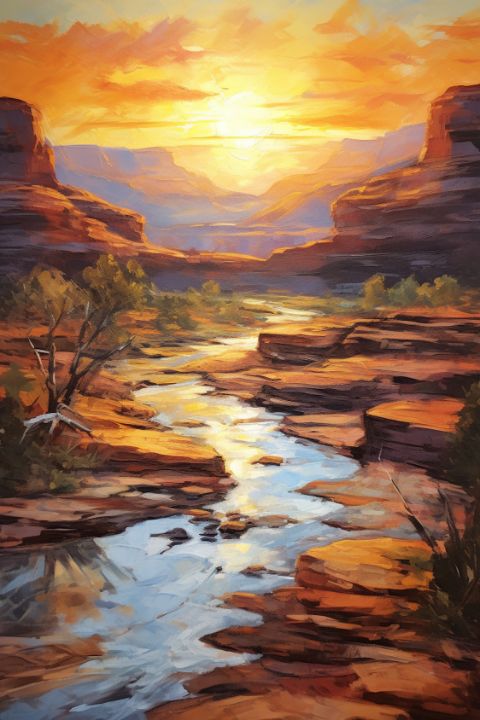 Utah Sunset Lanscape Poster - Bob Rupp - Digital Art & AI, Landscapes ...