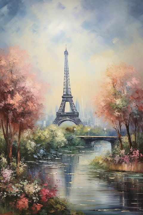 Eiffel Tower in Springtime - Bob Rupp - Digital Art & AI, Places ...