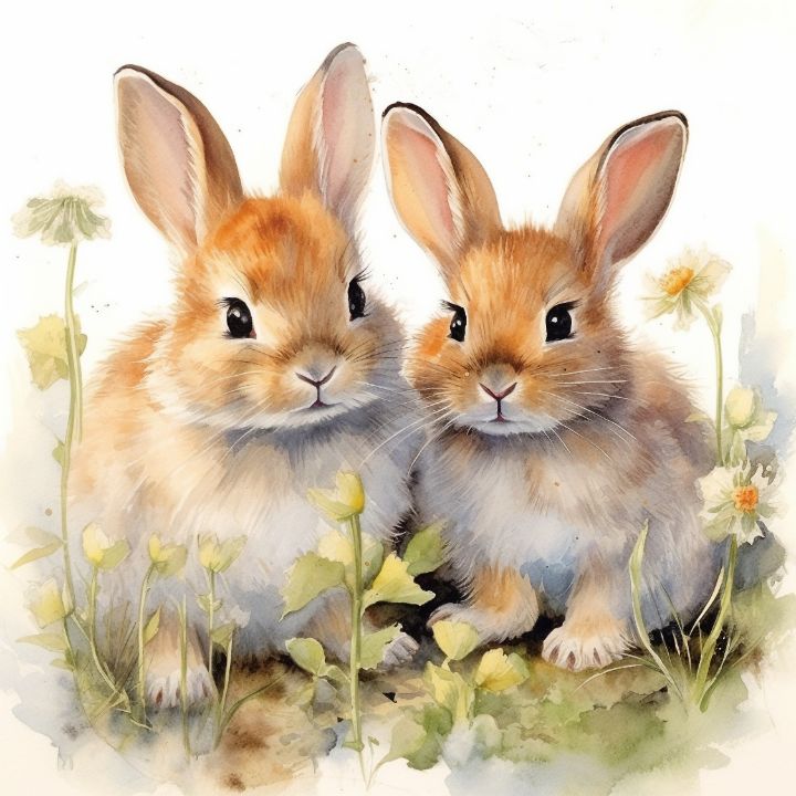 Rabbit Buddies - Bob Rupp - Digital Art & AI, Childrens Art, Other ...