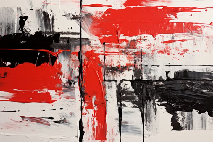 Red, White and Black on Canvas - Bob Rupp - Digital Art & AI, Abstract ...