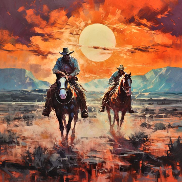Twilight Ride Back to the Ranch - Bob Rupp - Digital Art & AI, Animals ...