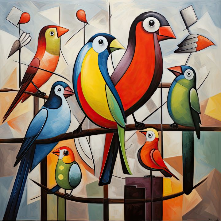 Whimsical Birds - 3 - Bob Rupp - Digital Art & AI, Animals, Birds ...