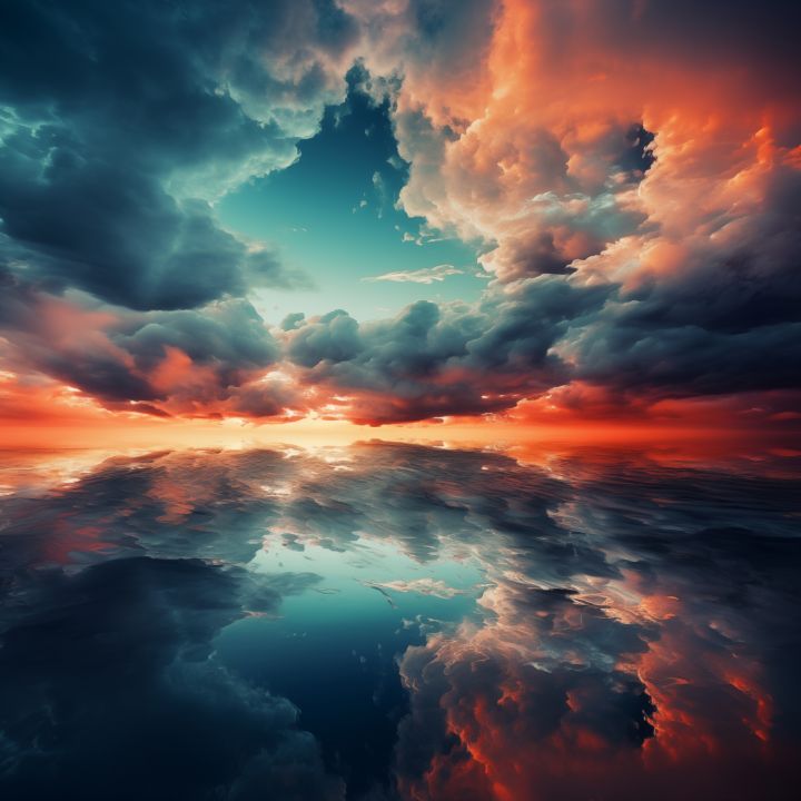 Dramatic Ocean Reflecting Sunset - Bob Rupp - Digital Art & AI ...