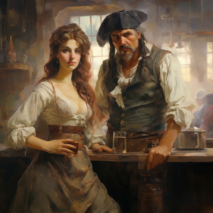 A Pirate and Barmaid - Bob Rupp - Digital Art & AI, People & Figures ...