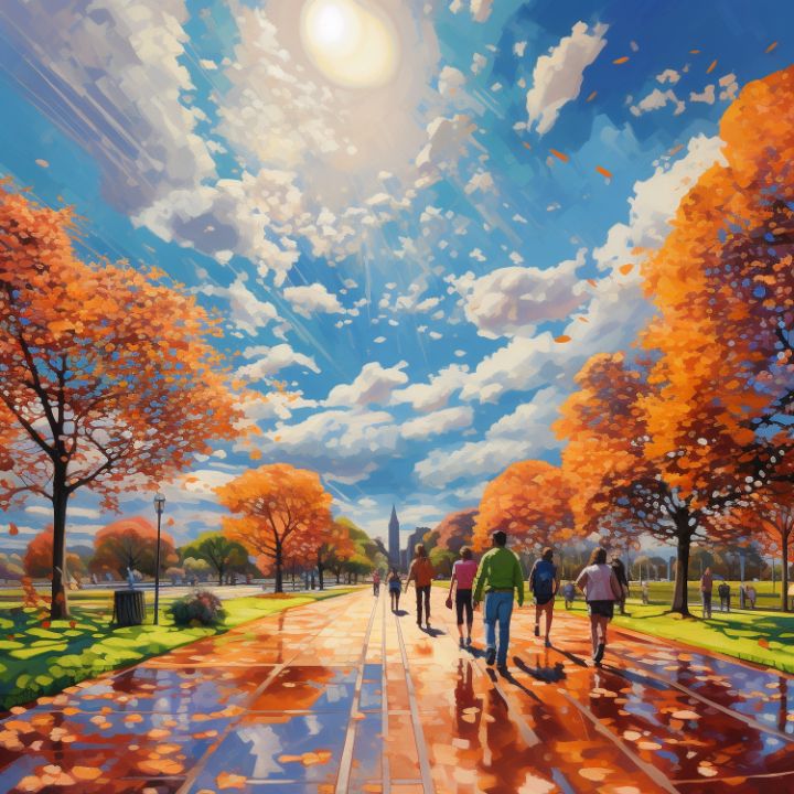 A Fall Walk to Church After Rain - Bob Rupp - Digital Art & AI ...