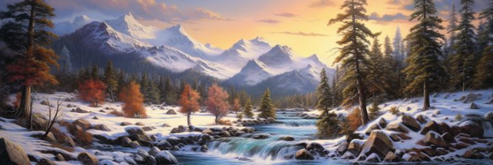 Late Fall Snow River Landscape - Bob Rupp - Digital Art & AI ...