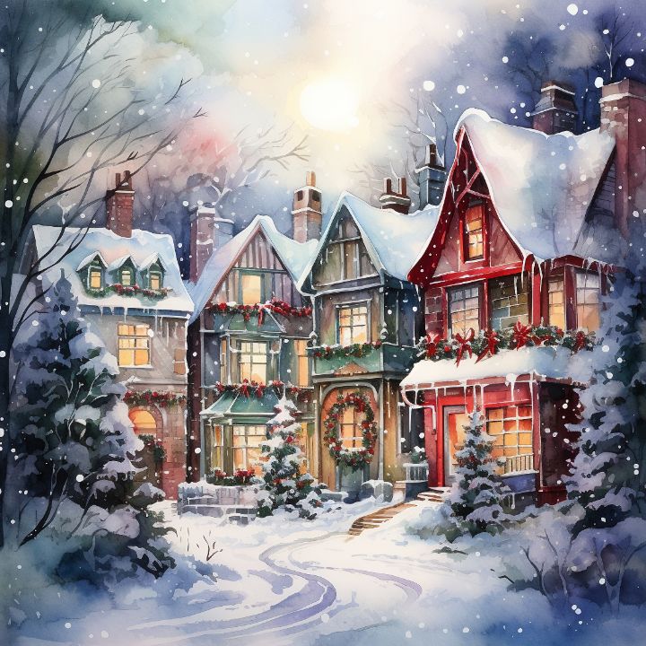 Holiday Decorated Homes - Bob Rupp - Digital Art & AI, Holidays ...