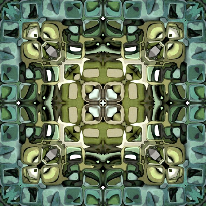 Abstract Green Mandala - Perkins Designs - Drawings & Illustration ...