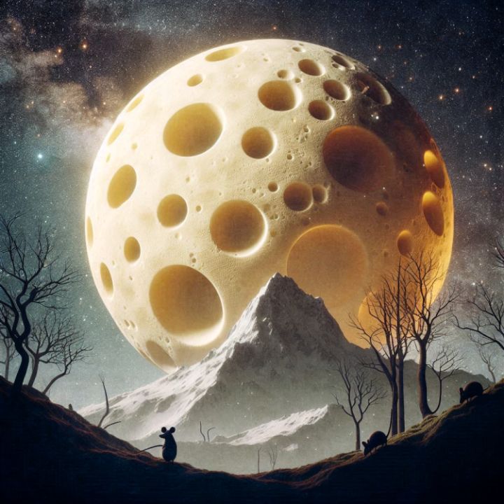 Moon of Cheese - Perkins Designs - Drawings & Illustration, Animals ...