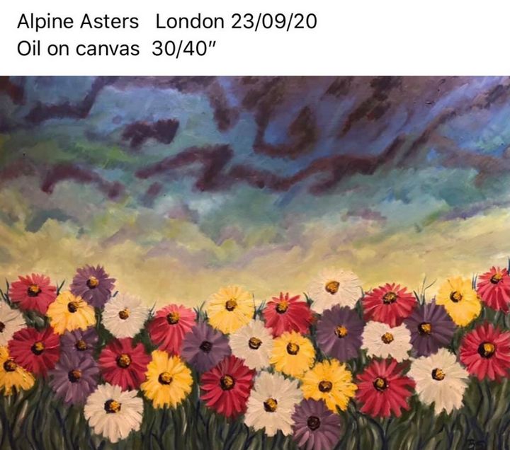 Alpine asters - Bogumil Staciwa - Paintings & Prints, Flowers, Plants ...