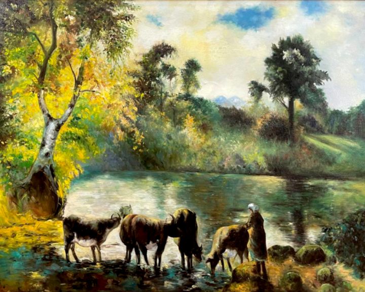The Pond at Montfoucault - Farideh Hagh - Paintings & Prints ...