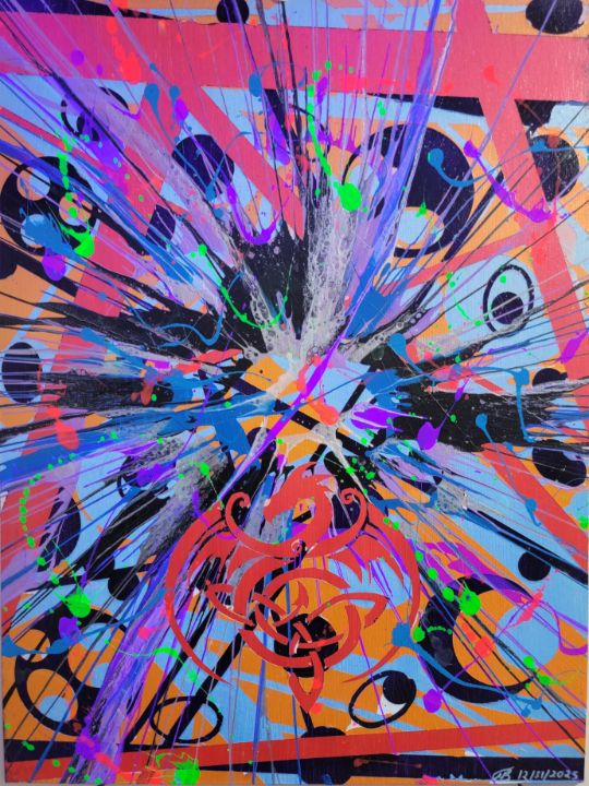 Dragon - Travis Bronson - Paintings & Prints, Abstract, Geometric - ArtPal