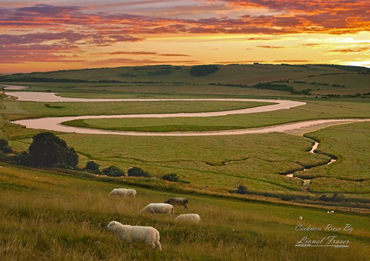 Cuckmere River Sunset - Lionel Fraser, Pictures of Eastbourne, England ...