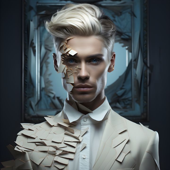 Man with Torn Skin in Darkness - Alexander Quill - Digital Art & AI ...