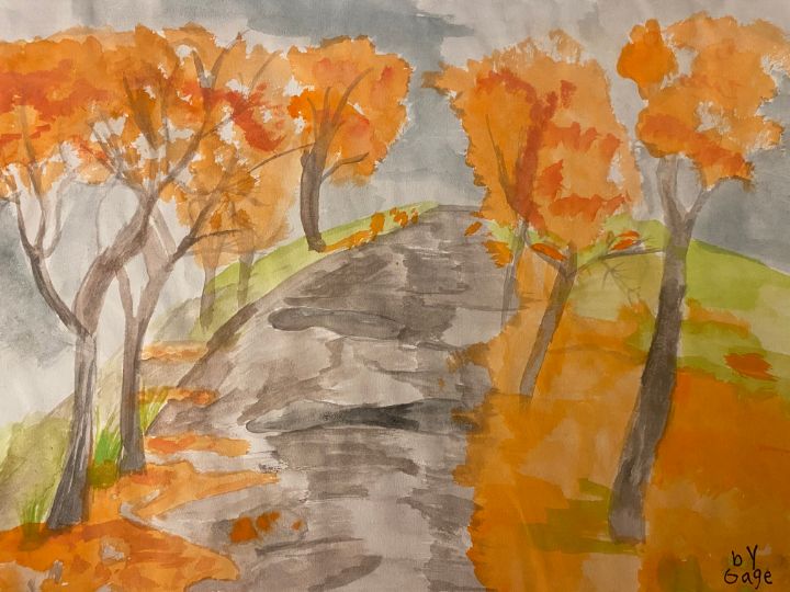 A Cloudy Fall Walk - GreysonGage - Paintings & Prints, Landscapes ...