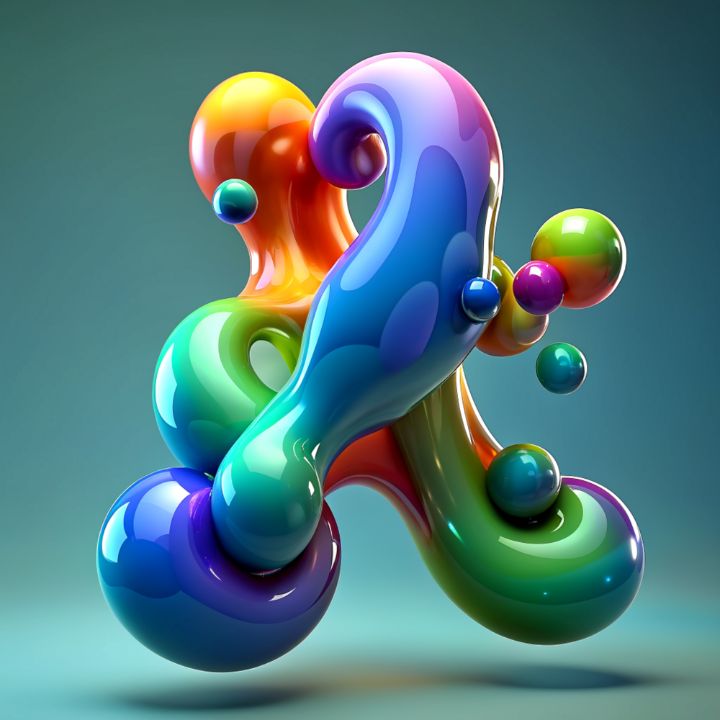 3d colorful liquid abstract shape - Wall Art - Digital Art & AI ...