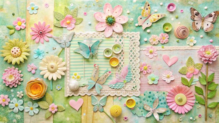 Scrapbook painting Spring artwork - Wall Art - Digital Art & AI ...