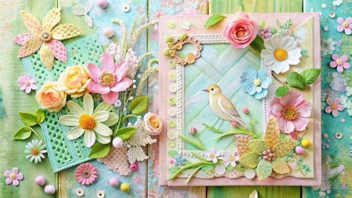 Scrapbook painting Spring artwork - Wall Art - Digital Art & AI ...