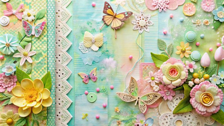 Scrapbook painting Spring artwork - Wall Art - Digital Art & AI ...