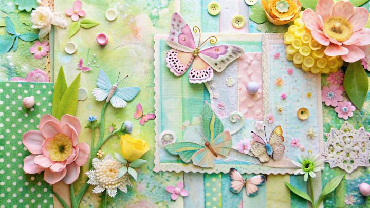 Scrapbook painting Spring artwork - Wall Art - Digital Art & AI ...