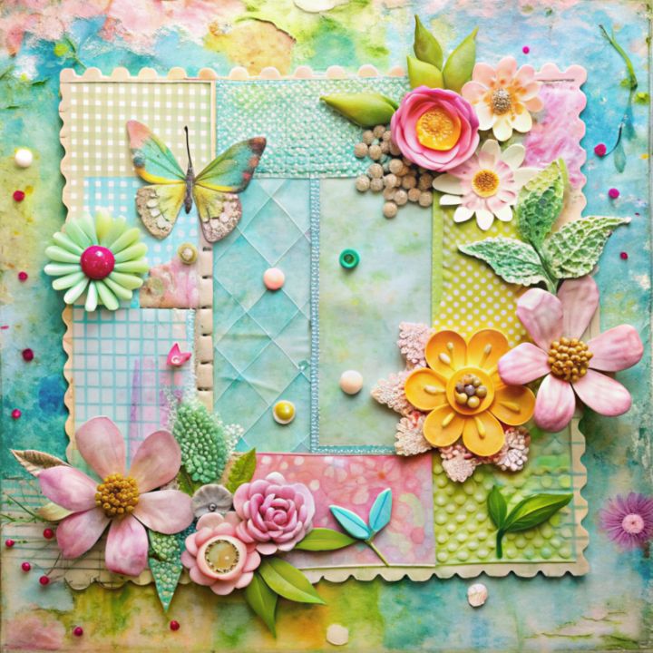 Scrapbook painting Spring artwork - Wall Art - Digital Art & AI ...