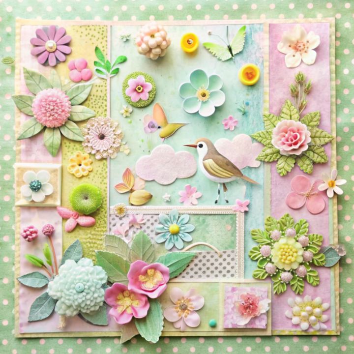 Scrapbook painting Spring artwork - Wall Art - Digital Art & AI ...