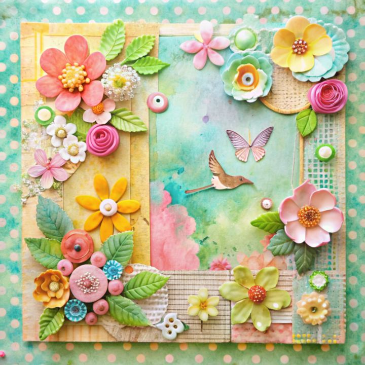 Scrapbook painting Spring artwork - Wall Art - Digital Art & AI ...