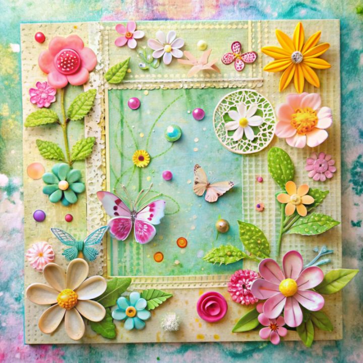 Scrapbook painting Spring artwork - Wall Art - Digital Art & AI ...