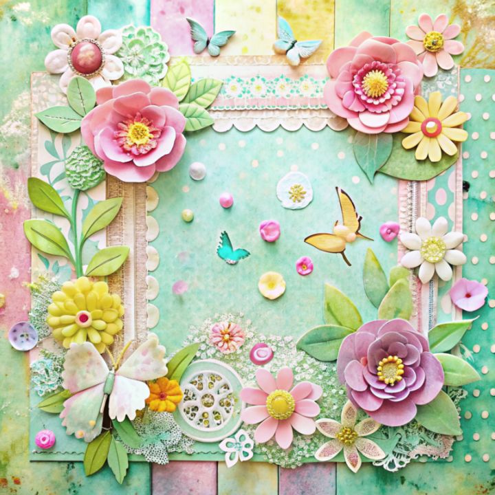 Scrapbook painting Spring artwork - Wall Art - Digital Art & AI ...