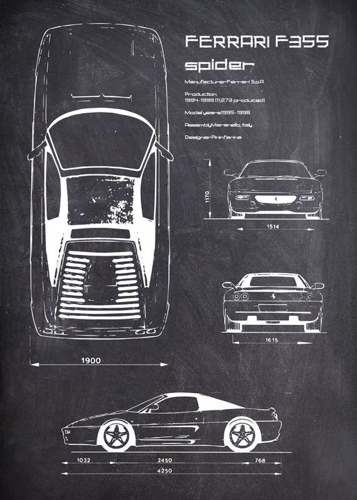 ferrari-f355-spider-1995 - FARKI_DESIGN - Drawings & Illustration ...