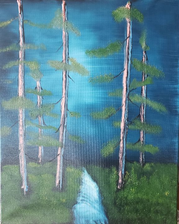 Pink and Blue Trees - Richard McMurray - Paintings & Prints, Landscapes ...