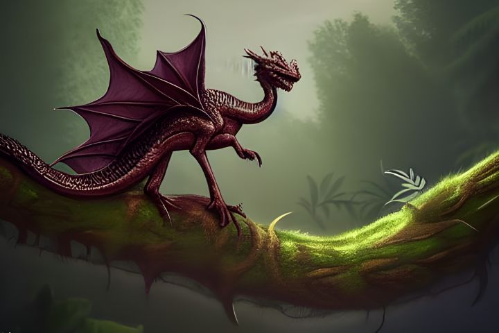 Small Dragon in the Forest - T.A. Rodrigues - Digital Art & AI, Fantasy ...