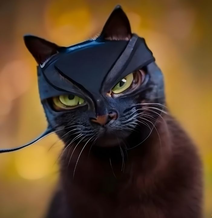 The famous cat wear Batman mask - Sigma Corner - Paintings & Prints ...