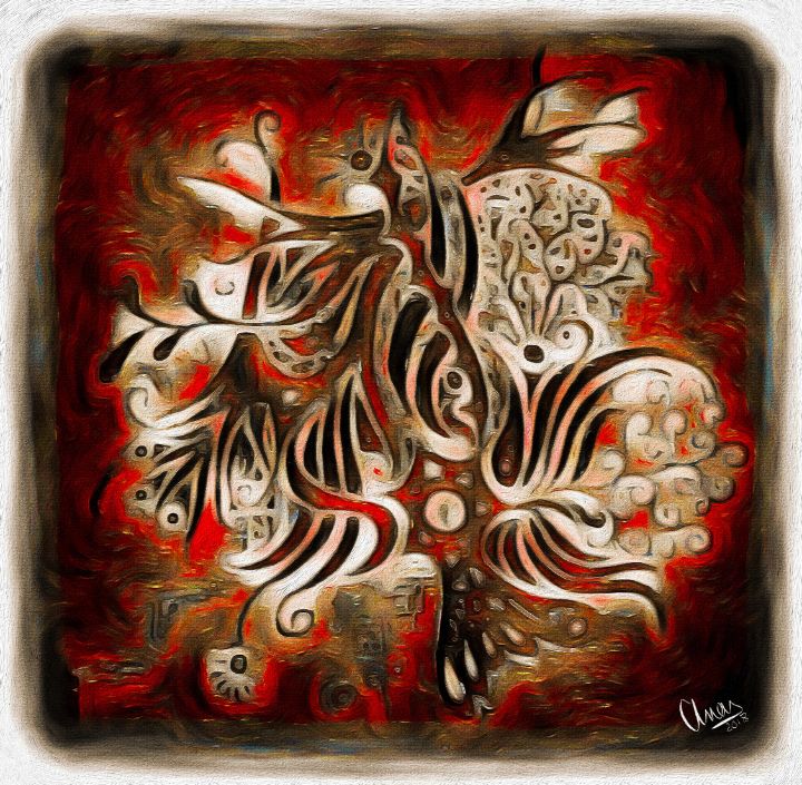 Red Dragon Abstract - Anas Gallery - Paintings & Prints, Abstract ...