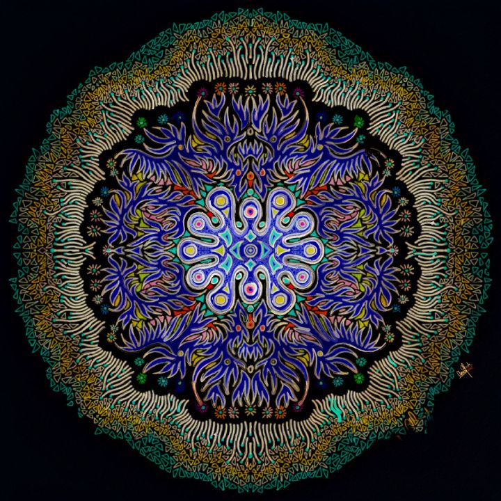 Black Mandala - Anas Gallery - Paintings & Prints, Abstract, Fractal ...