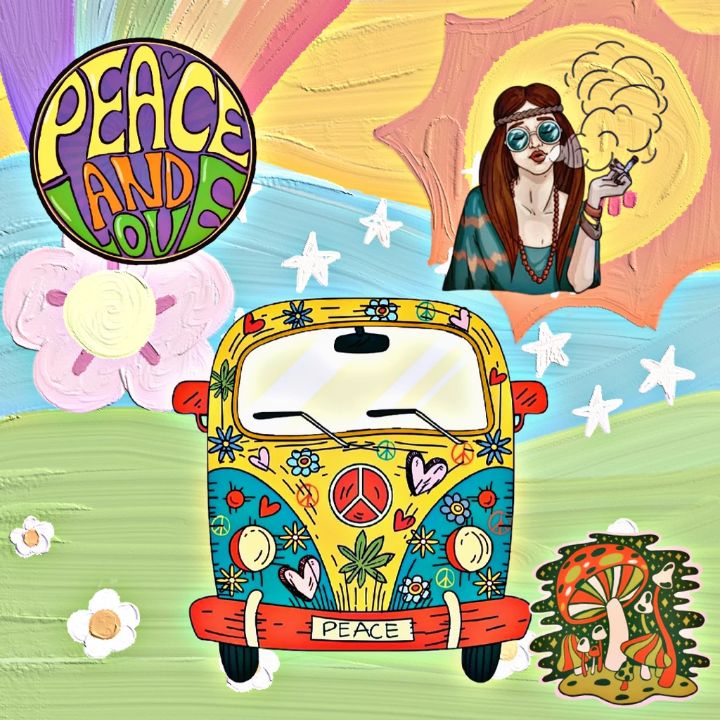 Hippy love - Roxybydesign - Digital Art & AI, Entertainment, Other Entertainment - ArtPal